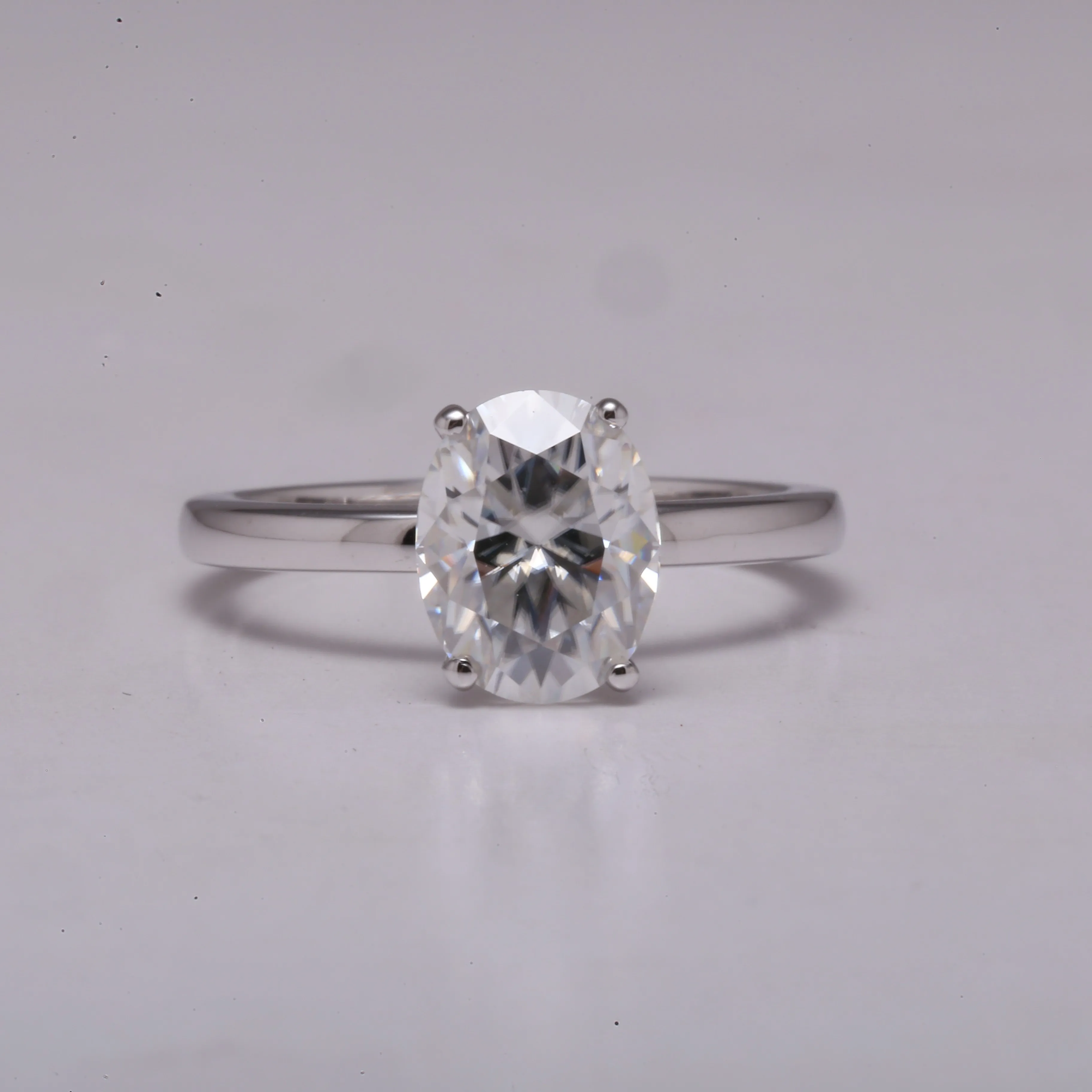 Adorable Oval Cut Real Lab Grown Diamond Ring With 14kt White Gold ...