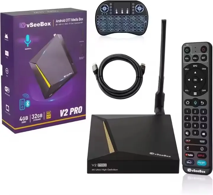 VSeeBox V2 Pro 2023 DIY Android TV Box Voice Remote Control Mini ...
