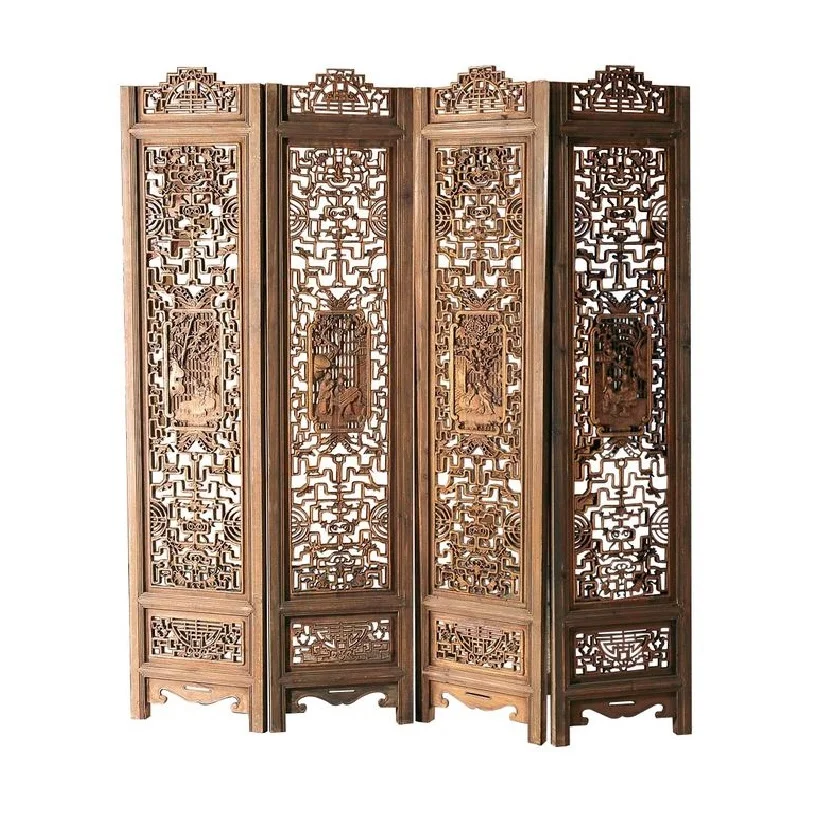 Hand Carved Solid Teak Wood Room Partition from Jodhpur