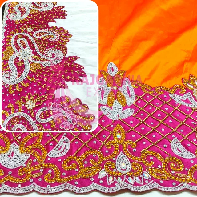 Pink Color 2 Meter George And Gurgura Handbeaded Product Fromr ...