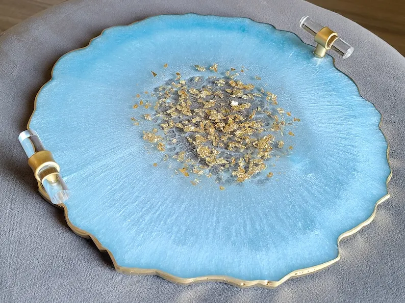 Epoxy Resin Custom Serving Tray Detailing Luxury Home Accessories - Buy ...