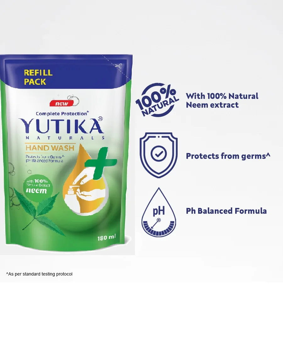 Yutika Naturals Neem Hand Wash 180ml pH Balanced Liquid Complete ...