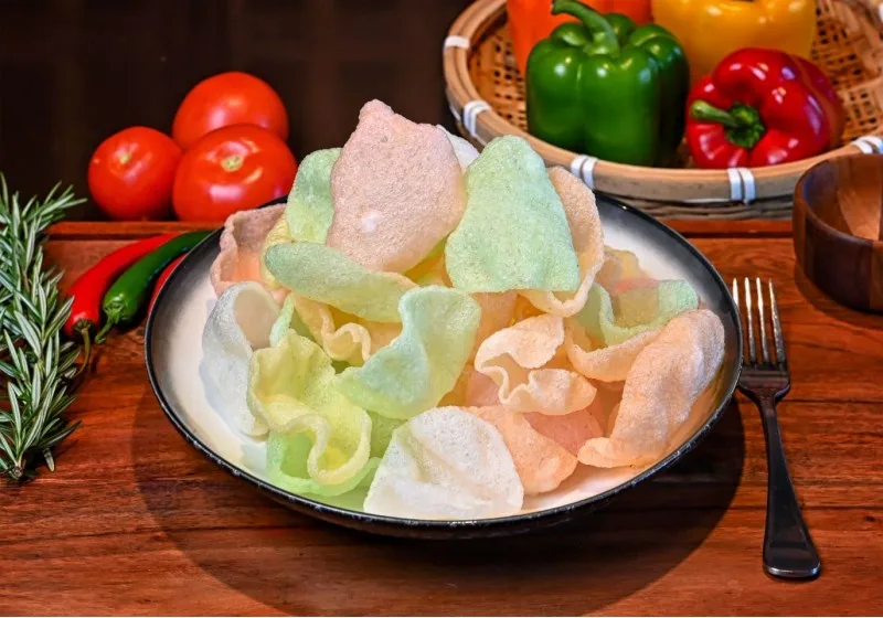 1kg Dried Vegetable Prawn Crackers - High Quality Snacks
