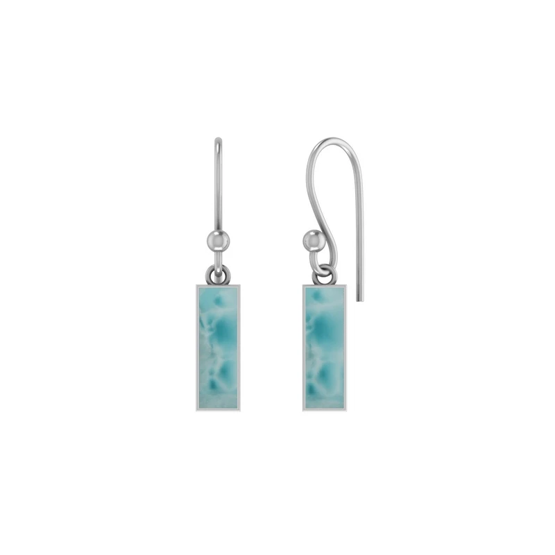 Premium High Finish 925 Sterling Silver Seawater Larimar Double Heart ...