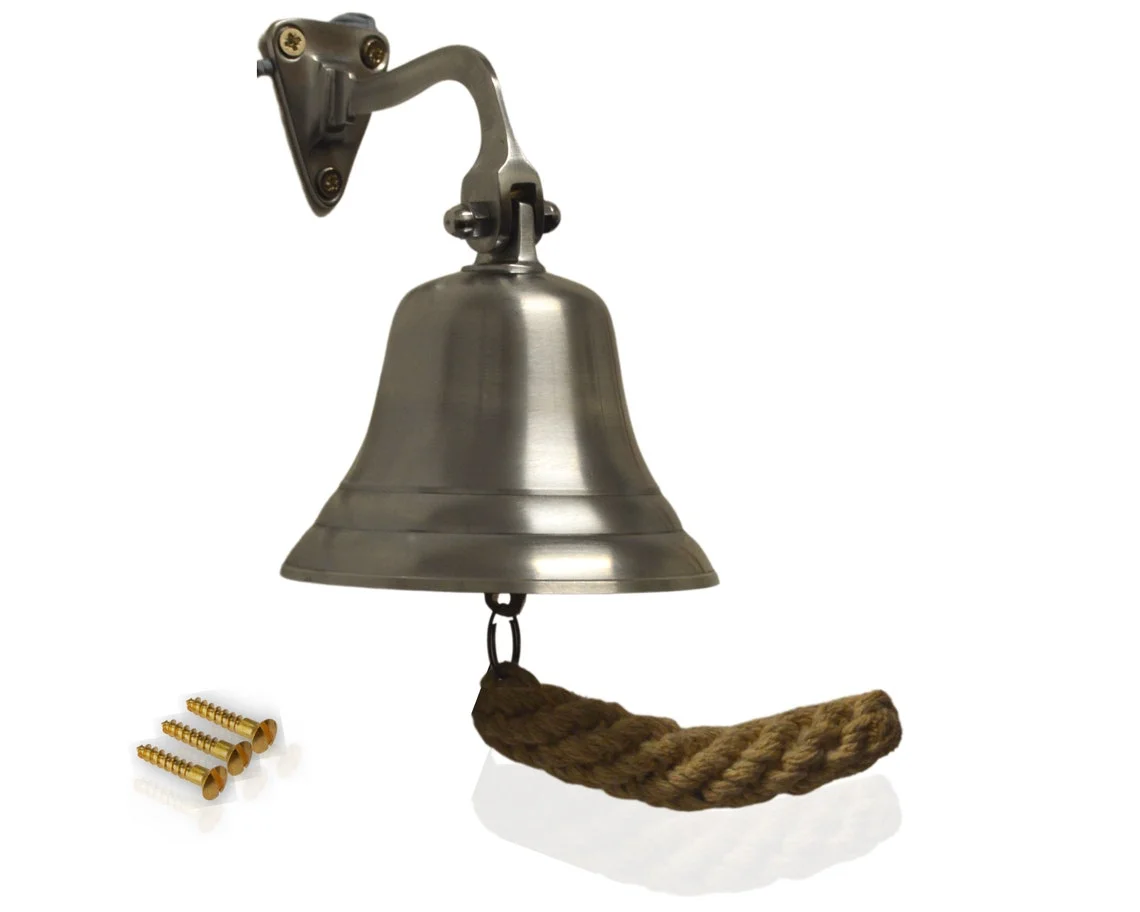 Antique Vintage Solid Brass Ship Bell Wall Mounted Hanging Home Decor ...