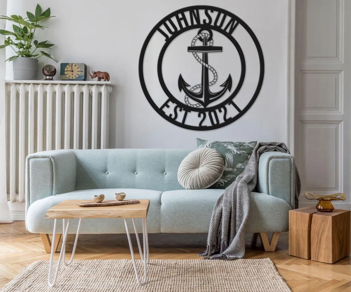 Metal Anchor Nautical Sign Metal Anchor Sign Home Decor Sign Metal ...