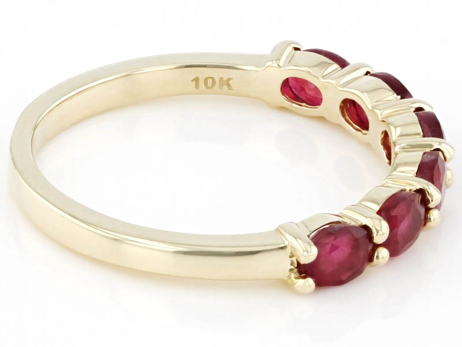 Passionate Radiance: Red Mahaleo Ruby 10k Yellow Gold Band Ring | A ...