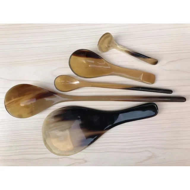 Natural Buffalo Horn Spoons Ox Horn Cutlery Set Handmade Horn Spoon ...