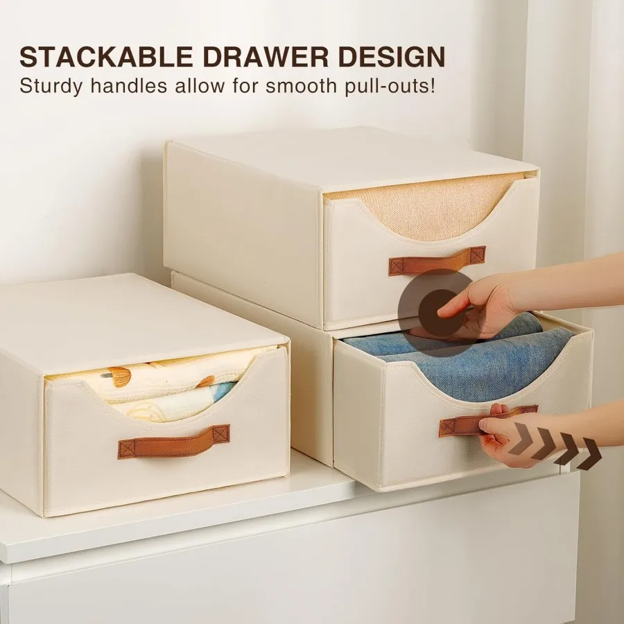 Push-Out Clothes Storage Bins Curved Opening Closet Storage Box ...