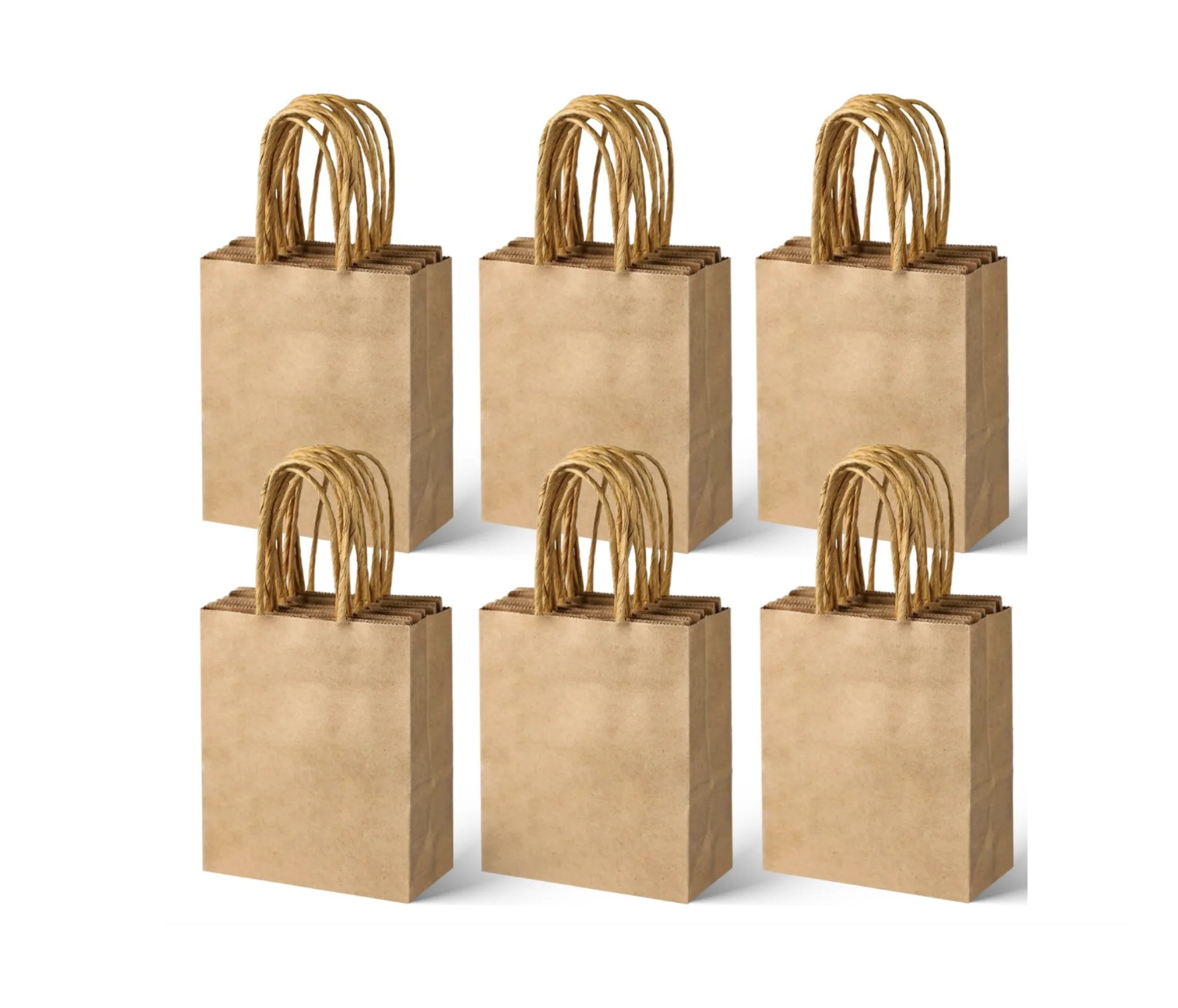 Custom Mini Kraft Paper Bag Classic Style 6.5\" Small Brown Paper Bag ...