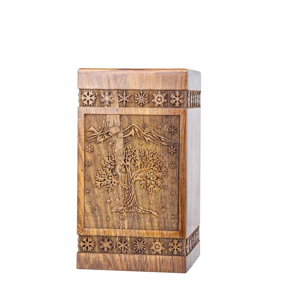 Handmade Rosewood Urn For Human Ashes Tree Of Life Wooden Box ...