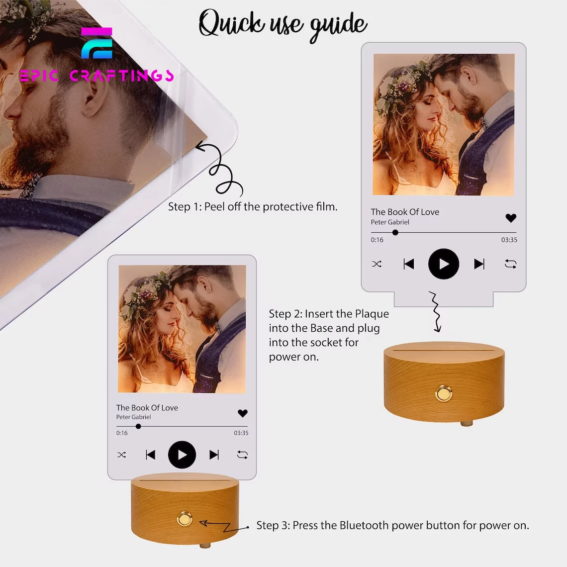 Personalized Acrylic Spotify Plaque With Custom Photo Customized Music ...