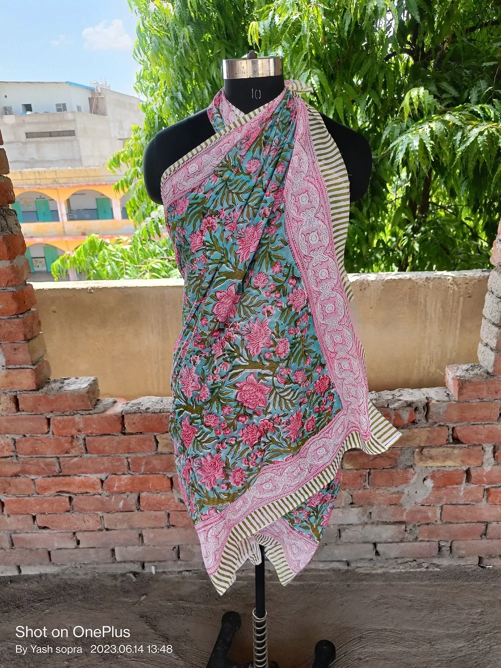 100% Cotton Floral Kalamkari Batik Indian Hand Block Print Women Sarong ...