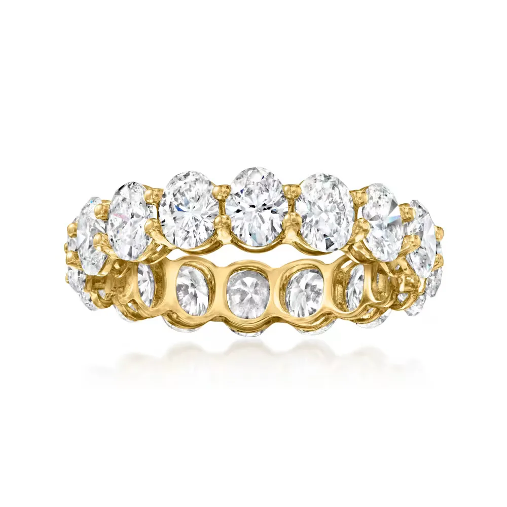 Oval Lab-grown Diamond Eternity Band In 14k Yellow Gold | Elegant Fine ...