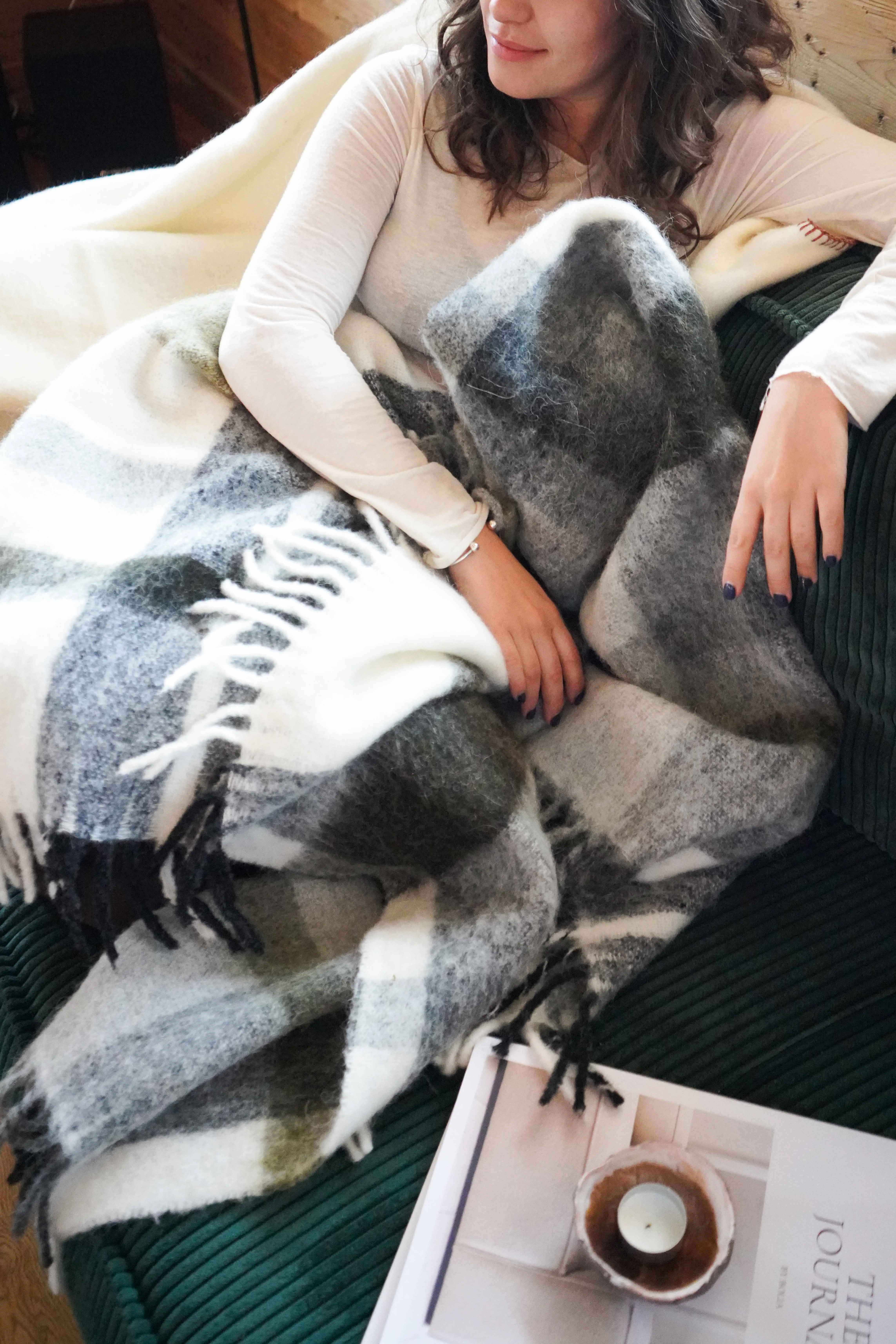 Iseo - Plain Plaid Alpaca And Mohair Blend - 130x180 - Buy Throw Maxi ...
