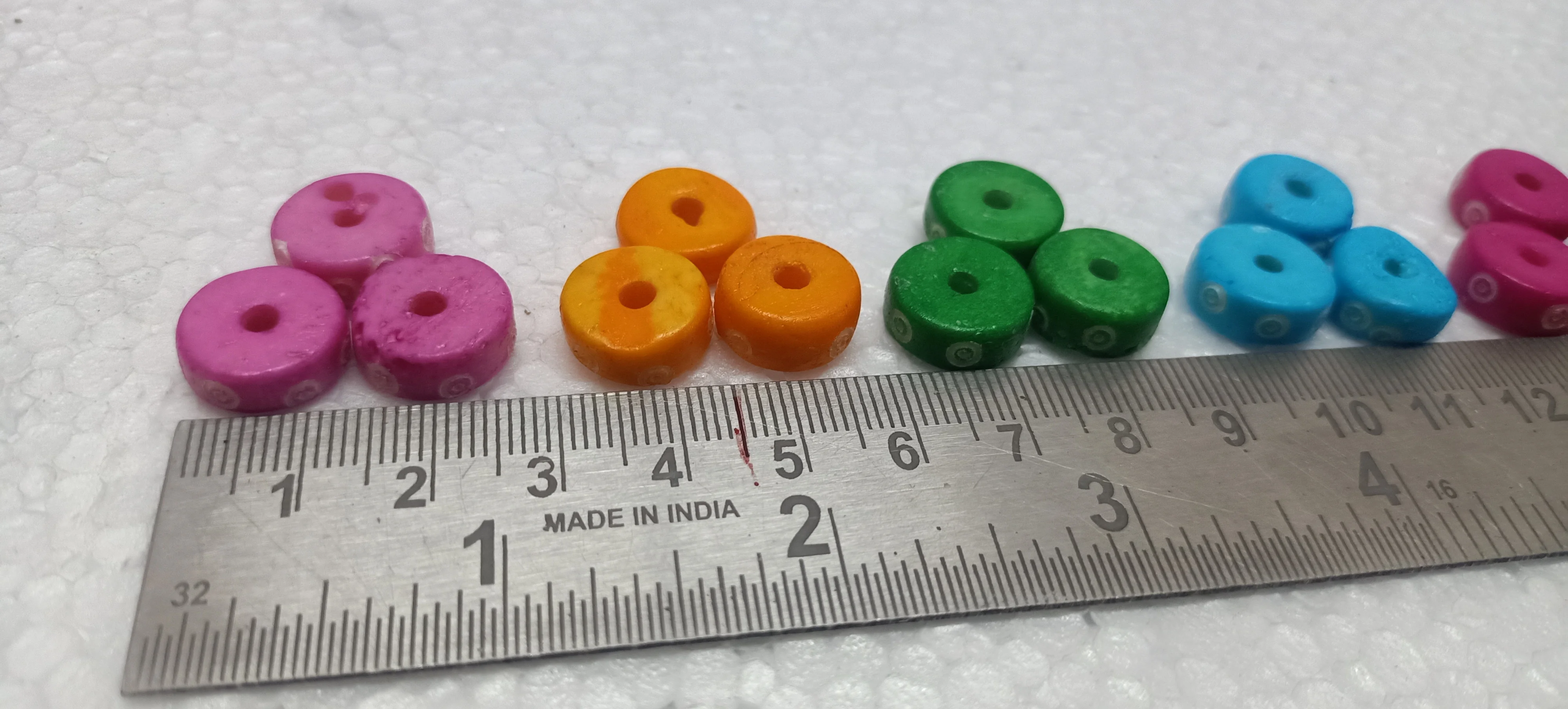 Custom Made Multi Colored Disc Shaped Bone Beads in Assorted Multi ...