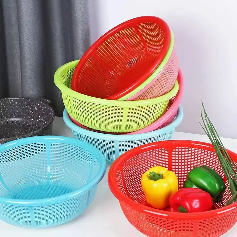 Round Plastic Kitchen Strainers with Handles - Durable & Flexible