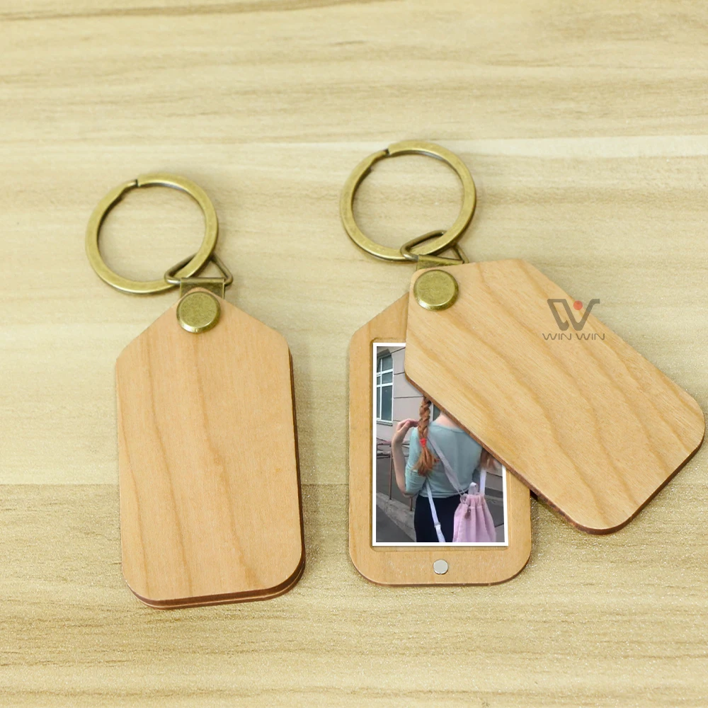 Wholesale Solid Wooden Keyring Custom Wooden Key Chains With Ring New ...
