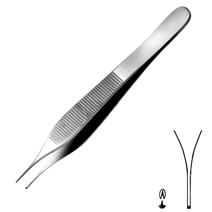 Hot Sale Micro Adson Tissue Forceps 12cm & 15cm 1x2 Teeth High Quality Stainless Steel Surgical ...