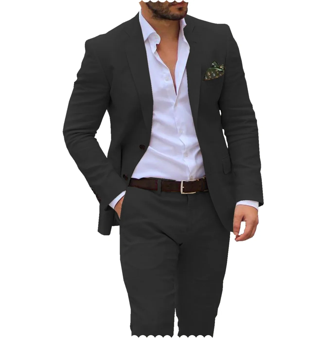 Men's Suits Blazer Sets Trousers Male Slim Gentleman Customized Two ...