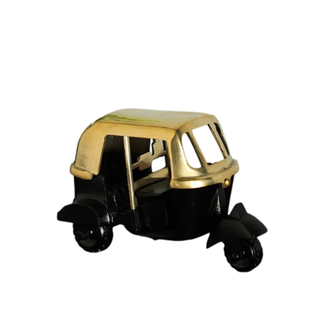 Luxury Stylish Design Brass Indian Auto Rickshaw Miniature Gold Black ...