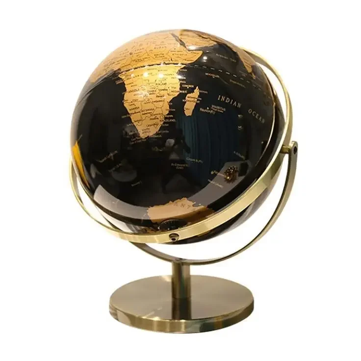 Brass Est Quality World Map Globe Office Decorative Globe On Black ...