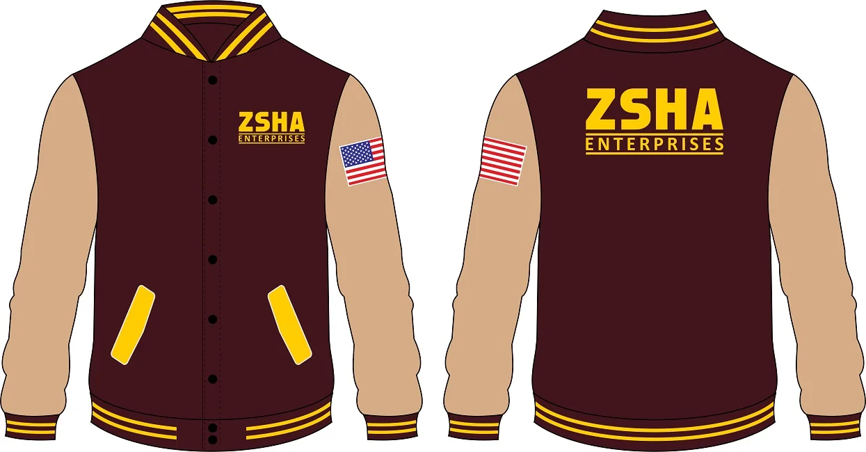 Varsity College Letterman Jacket Customize Logo Embroidery Body Sleeve ...