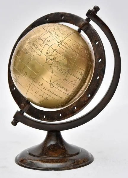 Best Wooden Look Globe Base In Half White Color Globe Home Decor Office ...