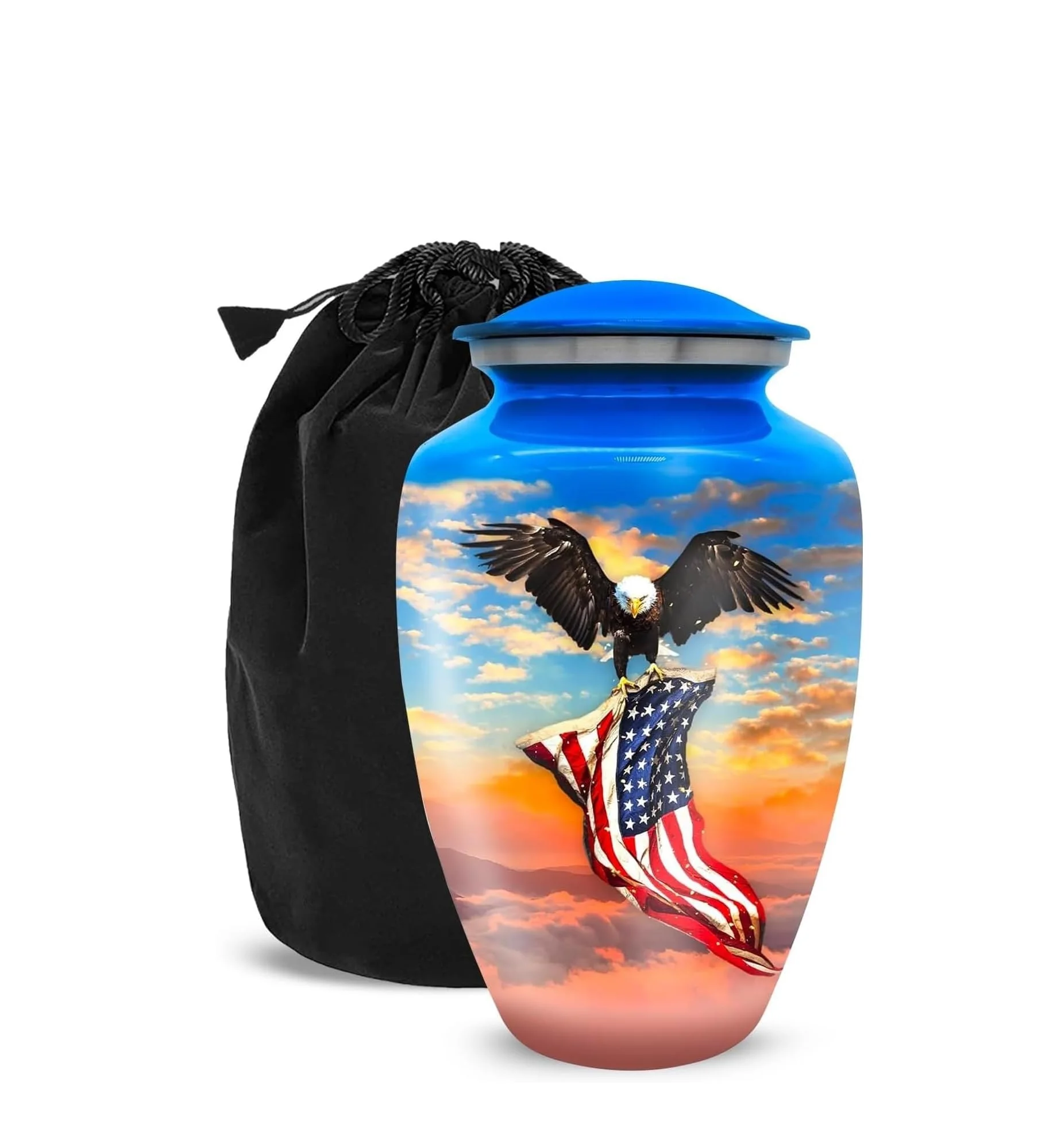 Blue Eagle Urns for Human Ashes - Blue with Eagle - Honor Your Loved ...