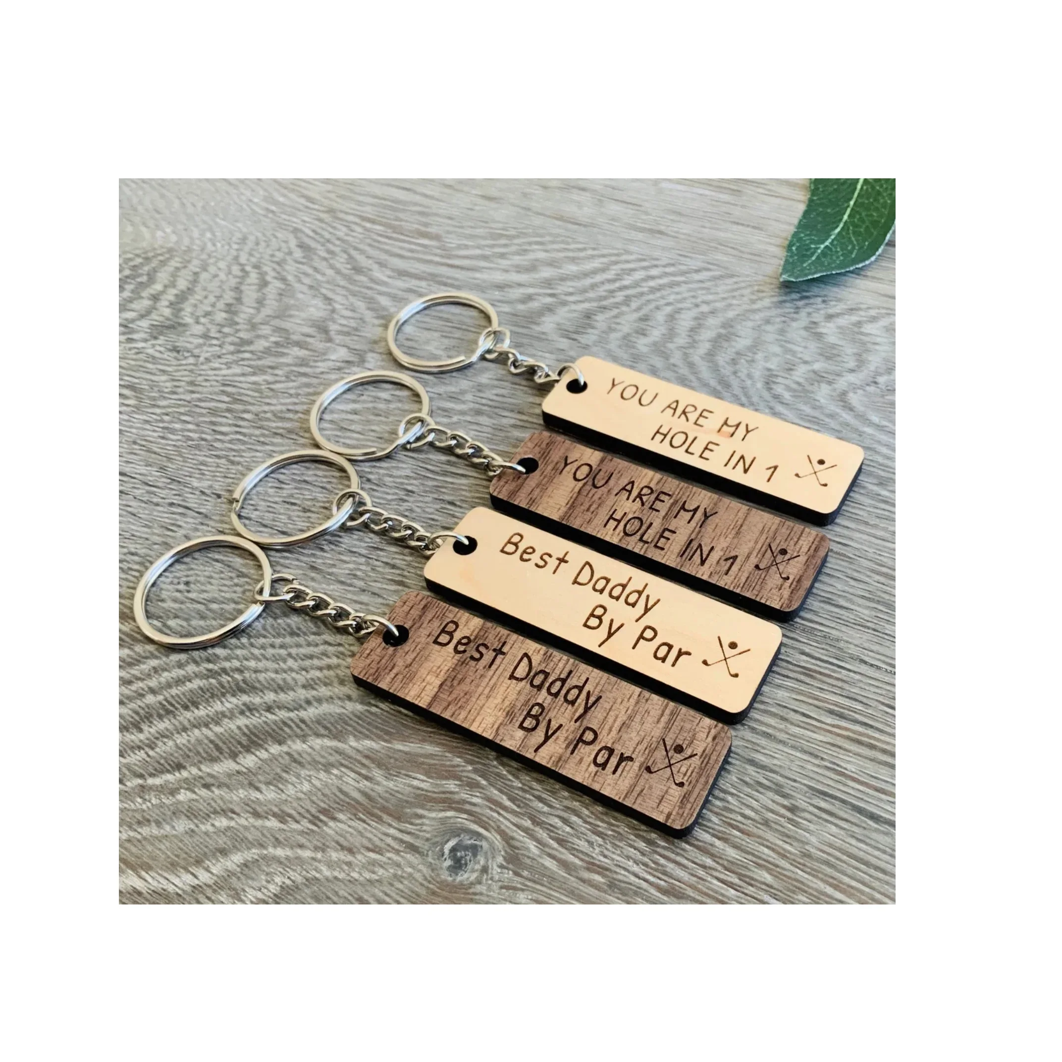 Wholesale Solid Wooden Keyring Custom Wooden Key Chains With Ring New ...