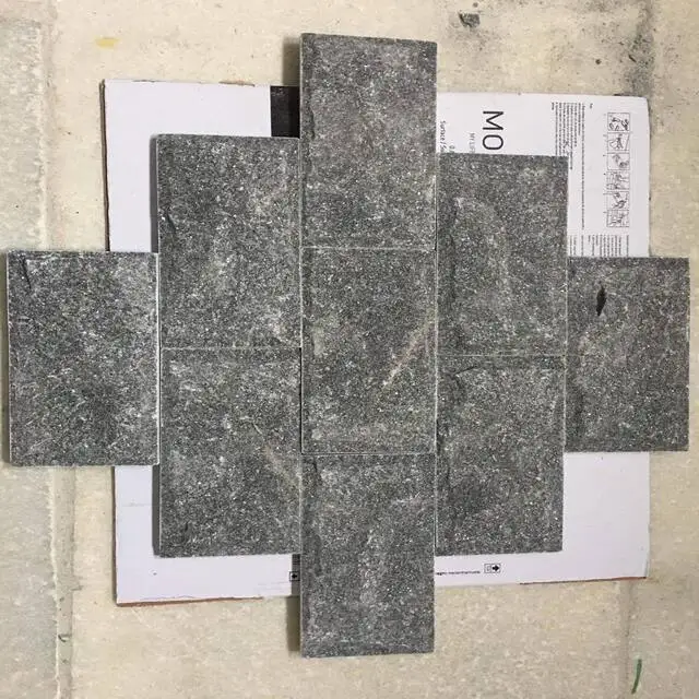 Black White Dolomite Marble Stone Tiles 10x20cm Split - Buy Marble ...