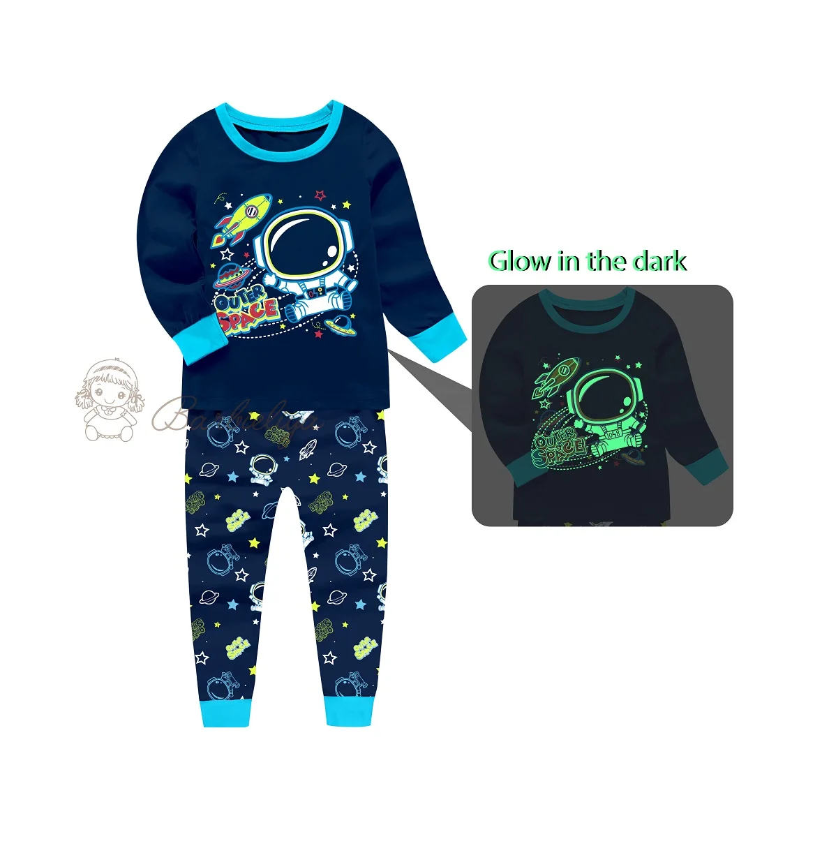 Glow in the Dark Space Pyjamas for Kids - Original Designs