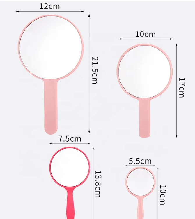 Private Handheld Label LOGO ABS Plastic Small Round Shape Makeup Mirror ...