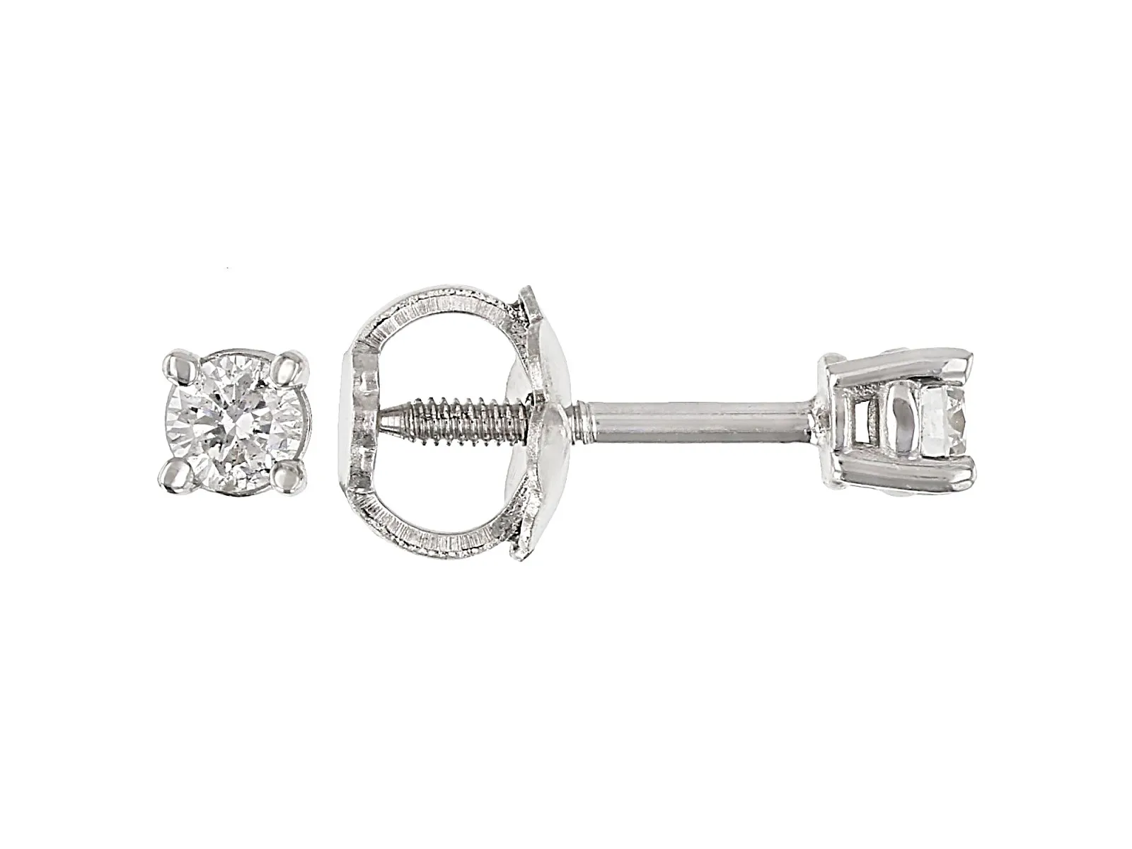 Radiant White Diamond Stud Earrings,14k White Gold | Elegant Gemstone ...