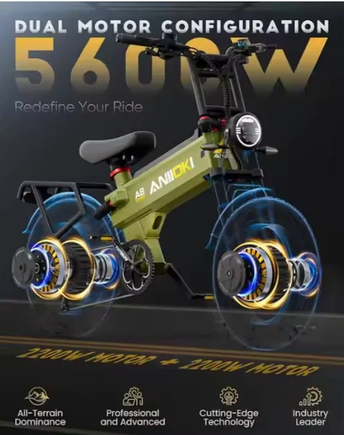 5600W Dual Motor Electric Bike - 45MPH Speed & 70ah Battery