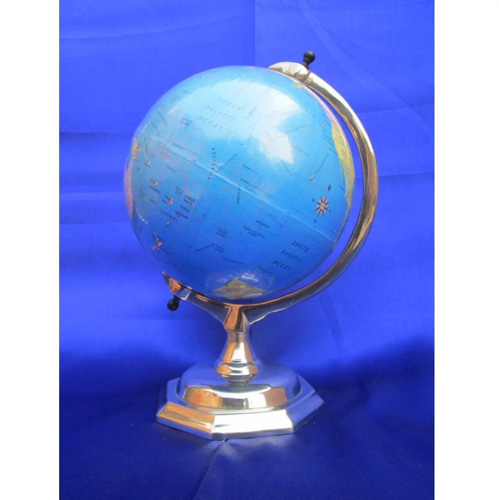 Rotating World Globe With Stand Black Colored Metal Copper Finishes ...