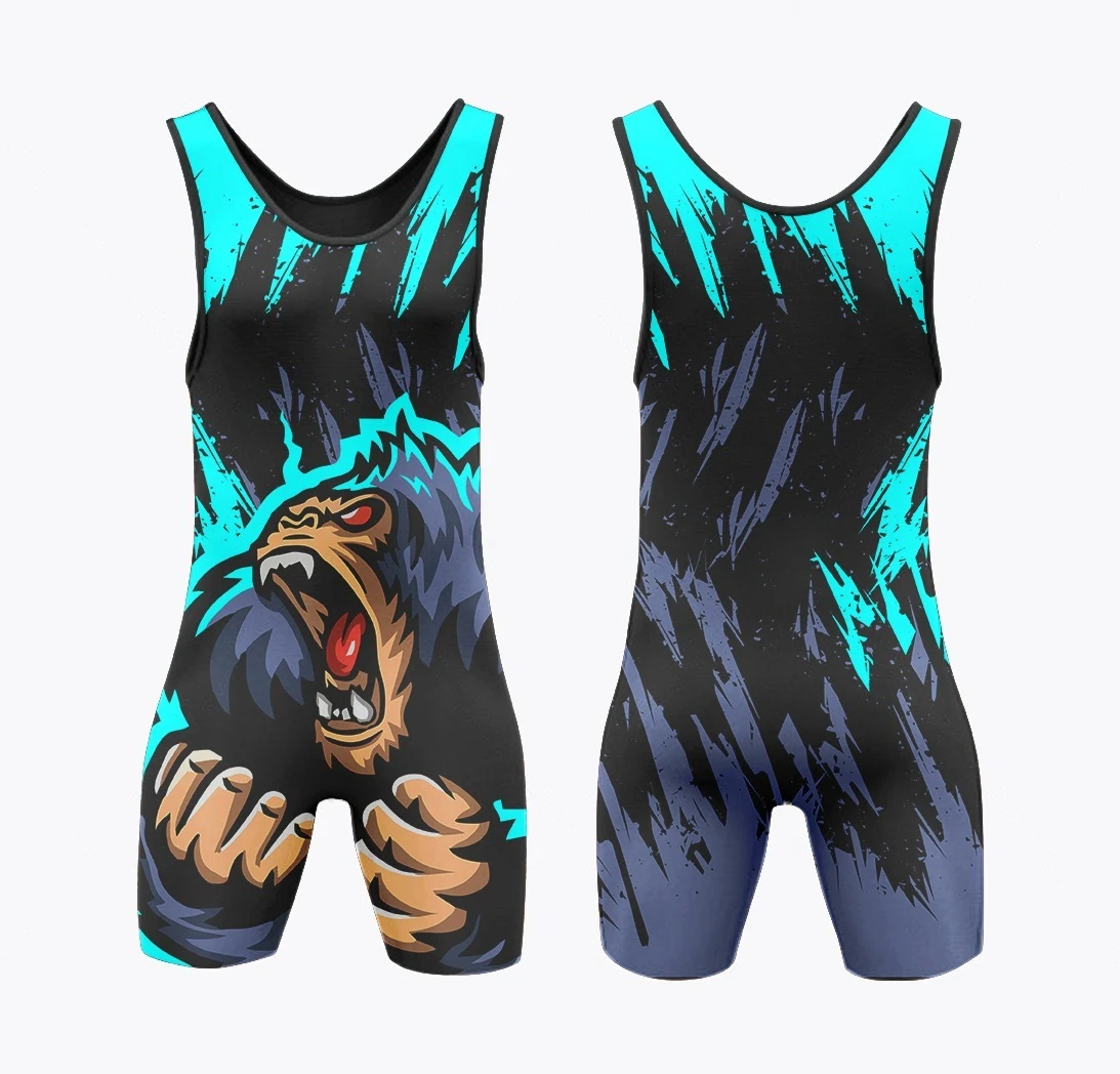 High Quality Sublimation Printing Wrestling Singlet's Cheap Price 100% ...