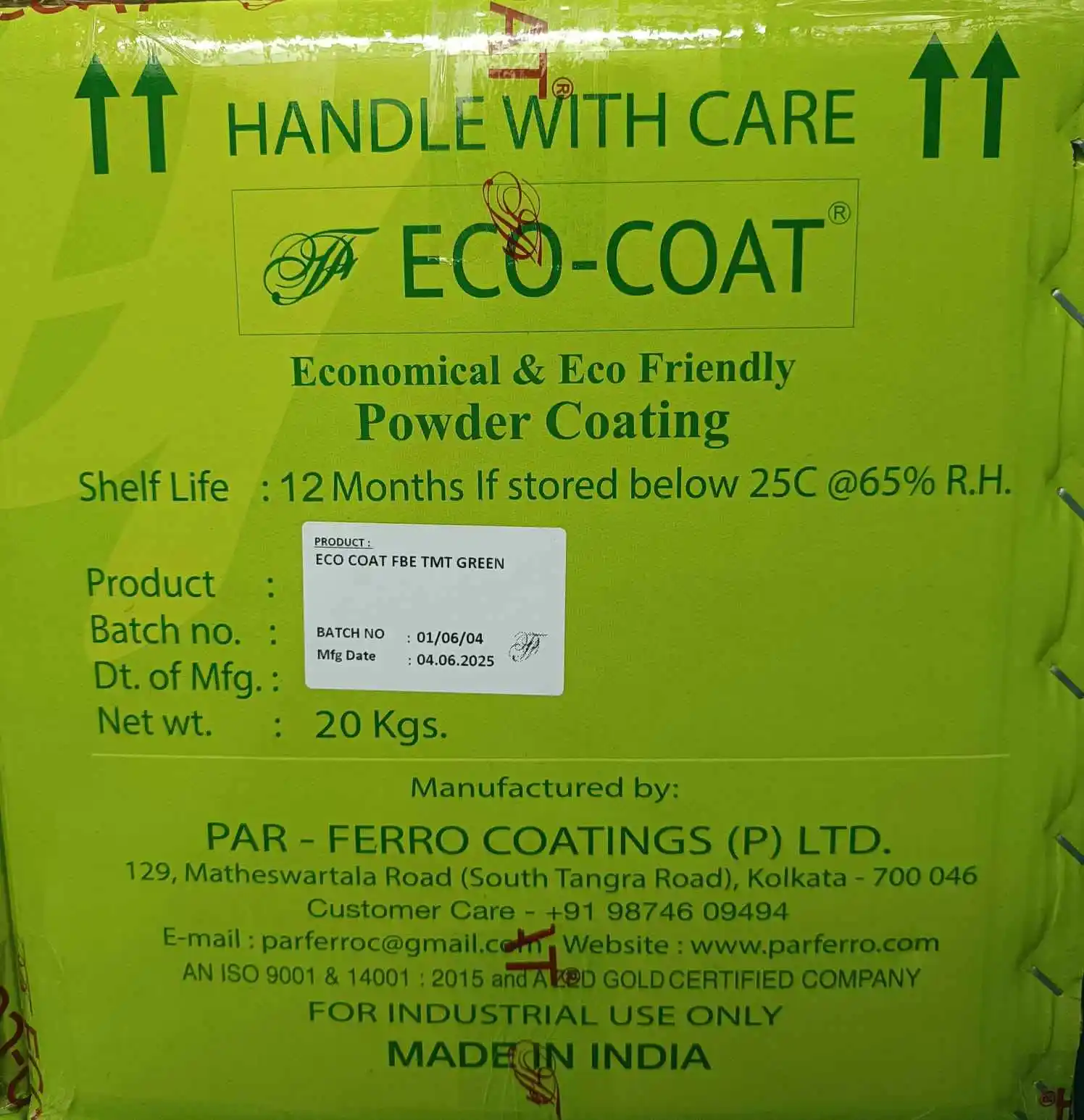 TMT Green FBE Powder Coating Fusion Bonded Epoxy Powder for Rebar ...