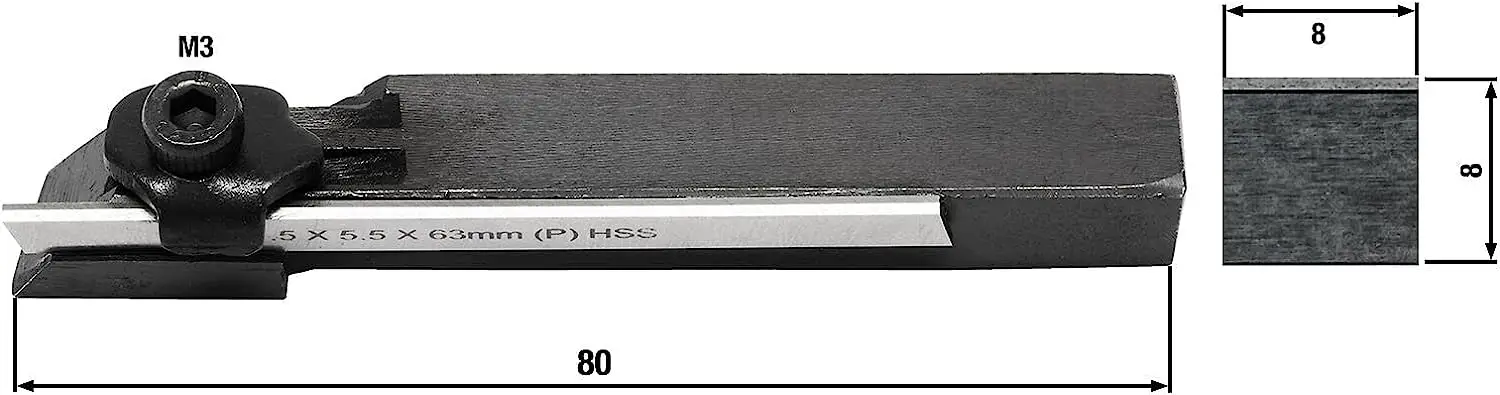 Mini Parting Lathe Machine Cut off Tool Holder + HSS Blades