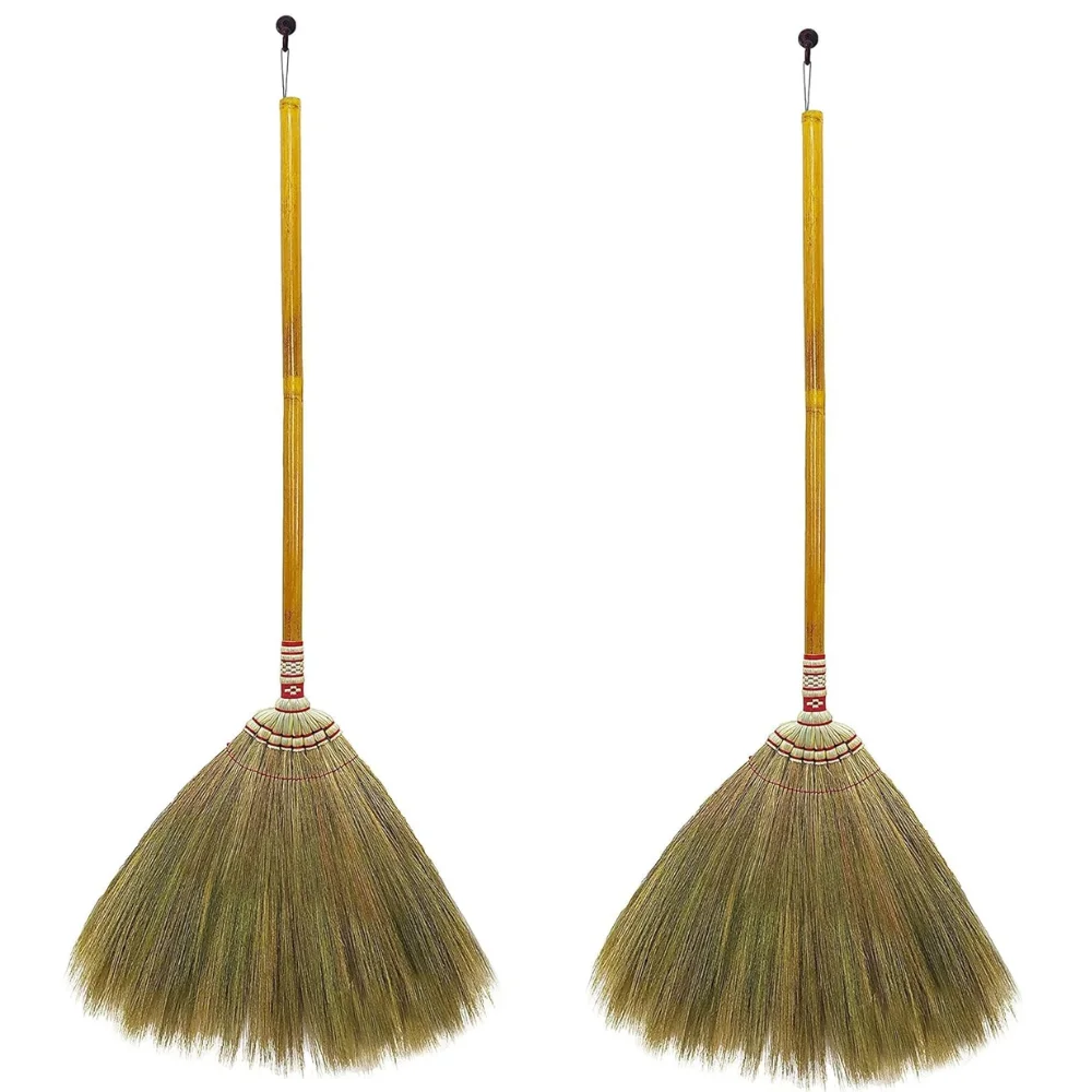 Indoor Lawn Broom With Bamboo Handled Broom For Floor Cleaning,Sweeping ...