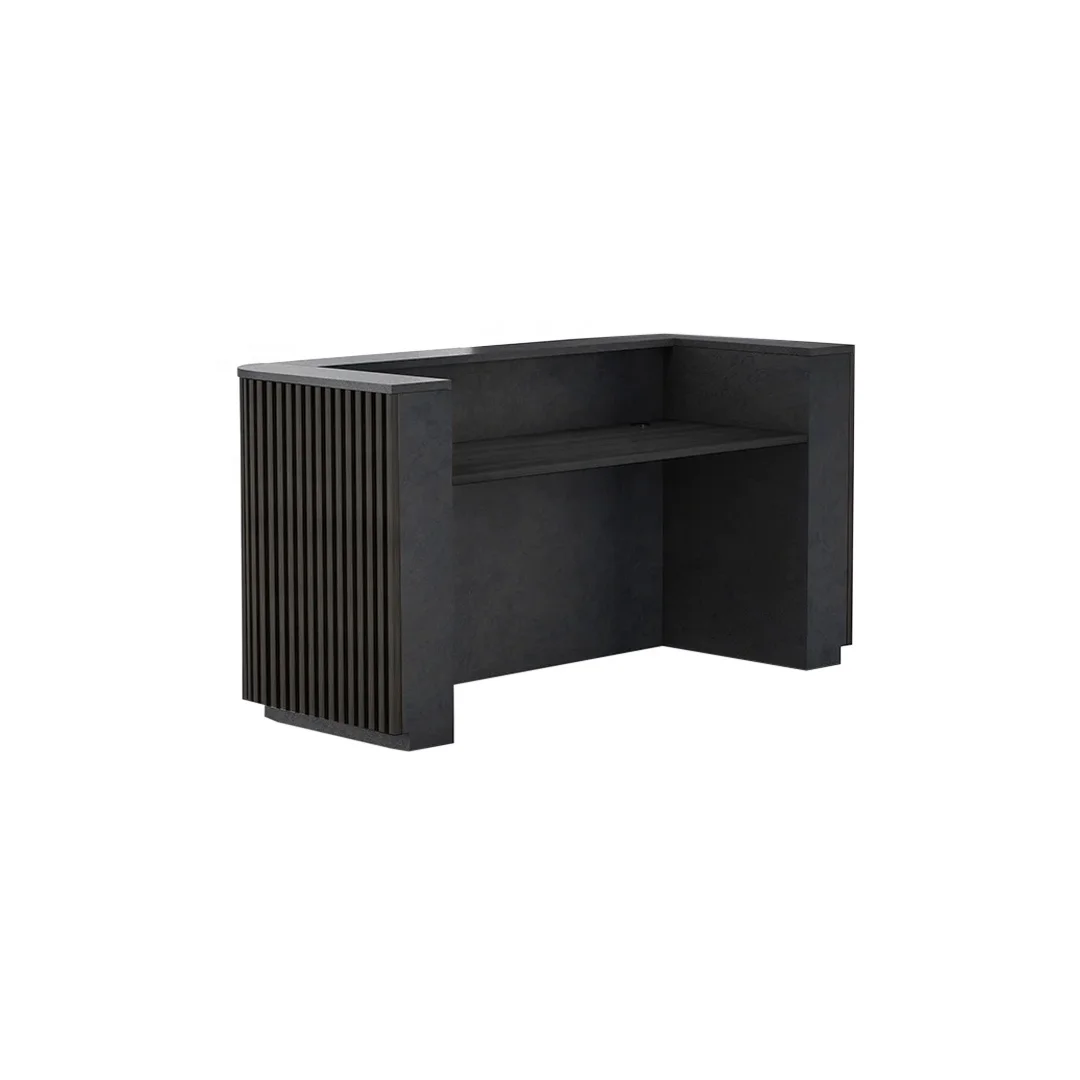 Reception Desks Solid Teak Wood With Black Finish Colours For Hotel ...