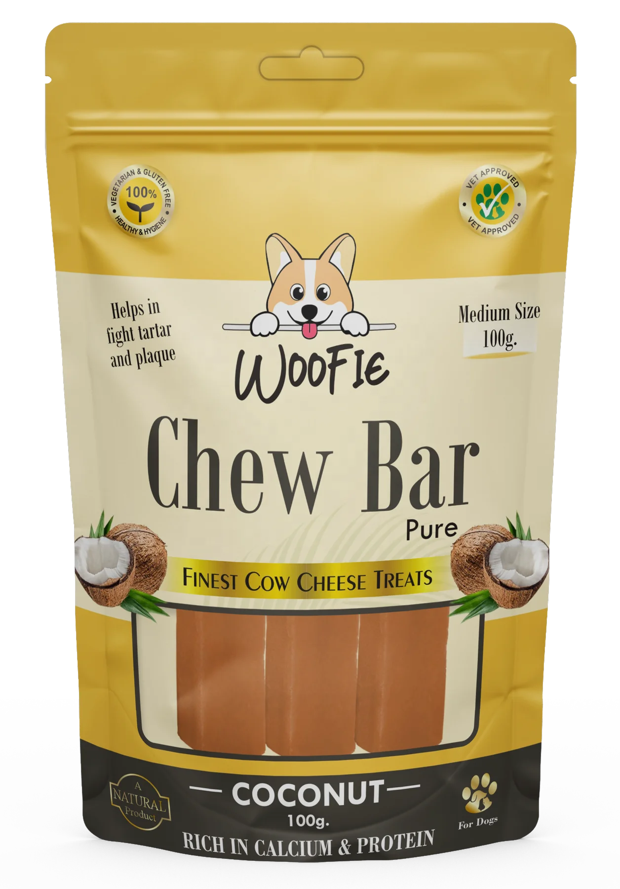 Dried Himalayan Yak Cheese Chew For Dogs In Coconut Flavour ...