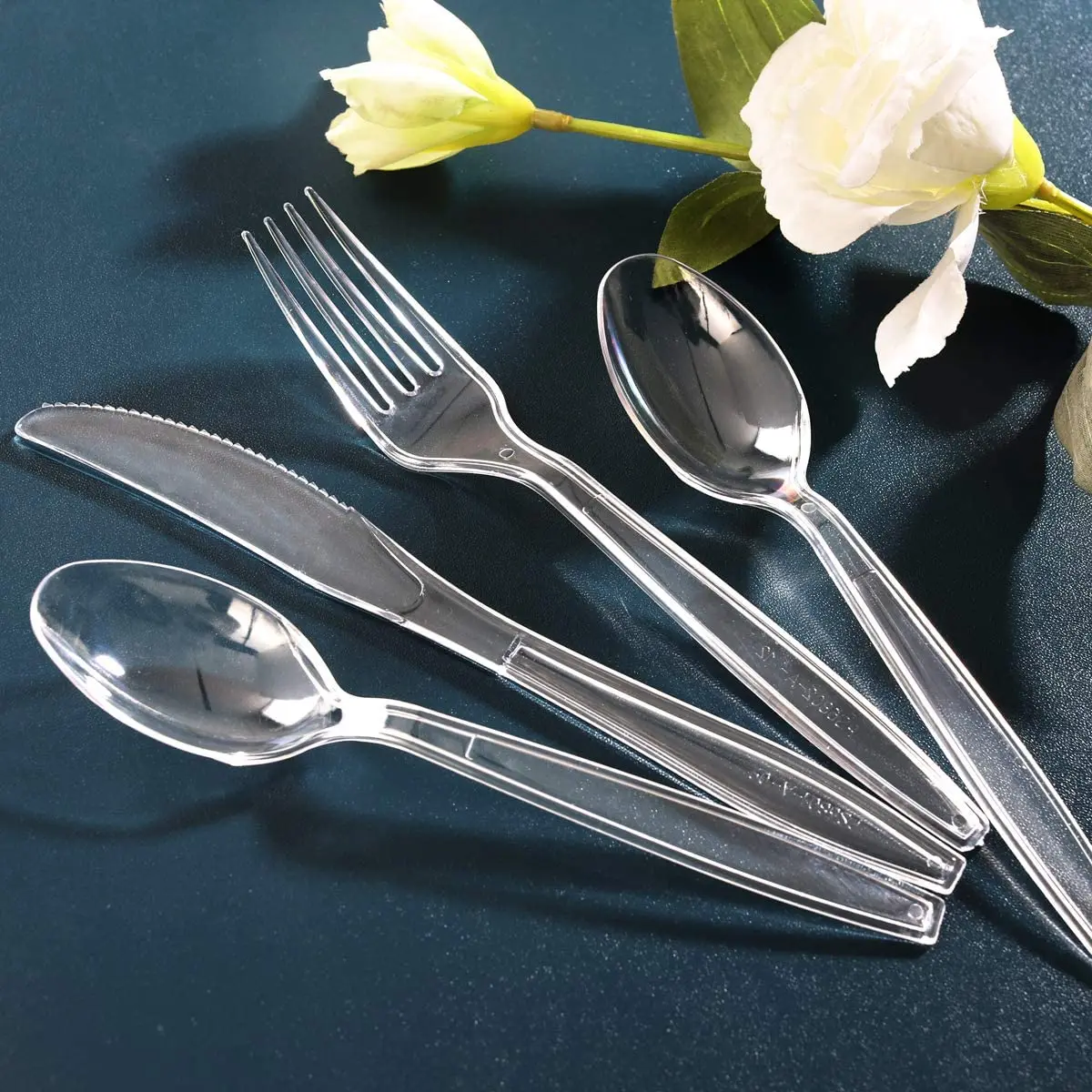 Disposable Clear Plastic Cutlery Set for Home Party Wedding
