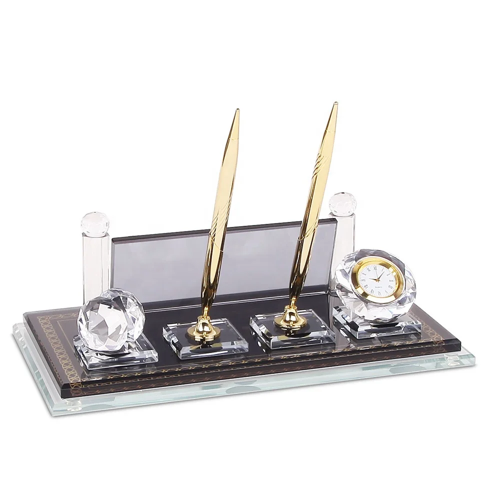Personalized crystal office desk sets for gift table decor items office ...