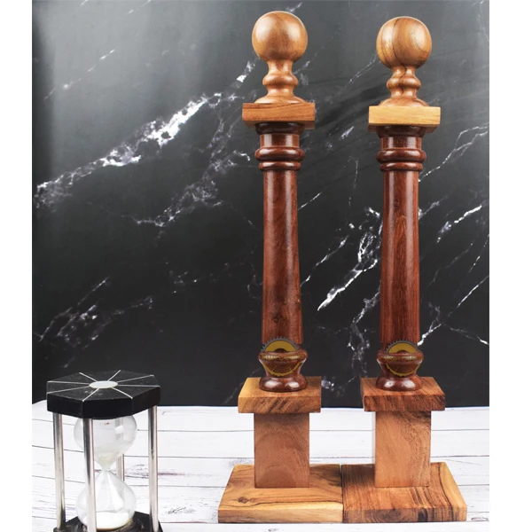 Luxury Wooden Masonic Columns with Emblems for Senior & Junior Wardens ...