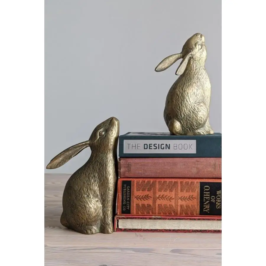 Aluminium Bunnies Rabbit Object Small Large Gold Rabbit Sculpture Set ...