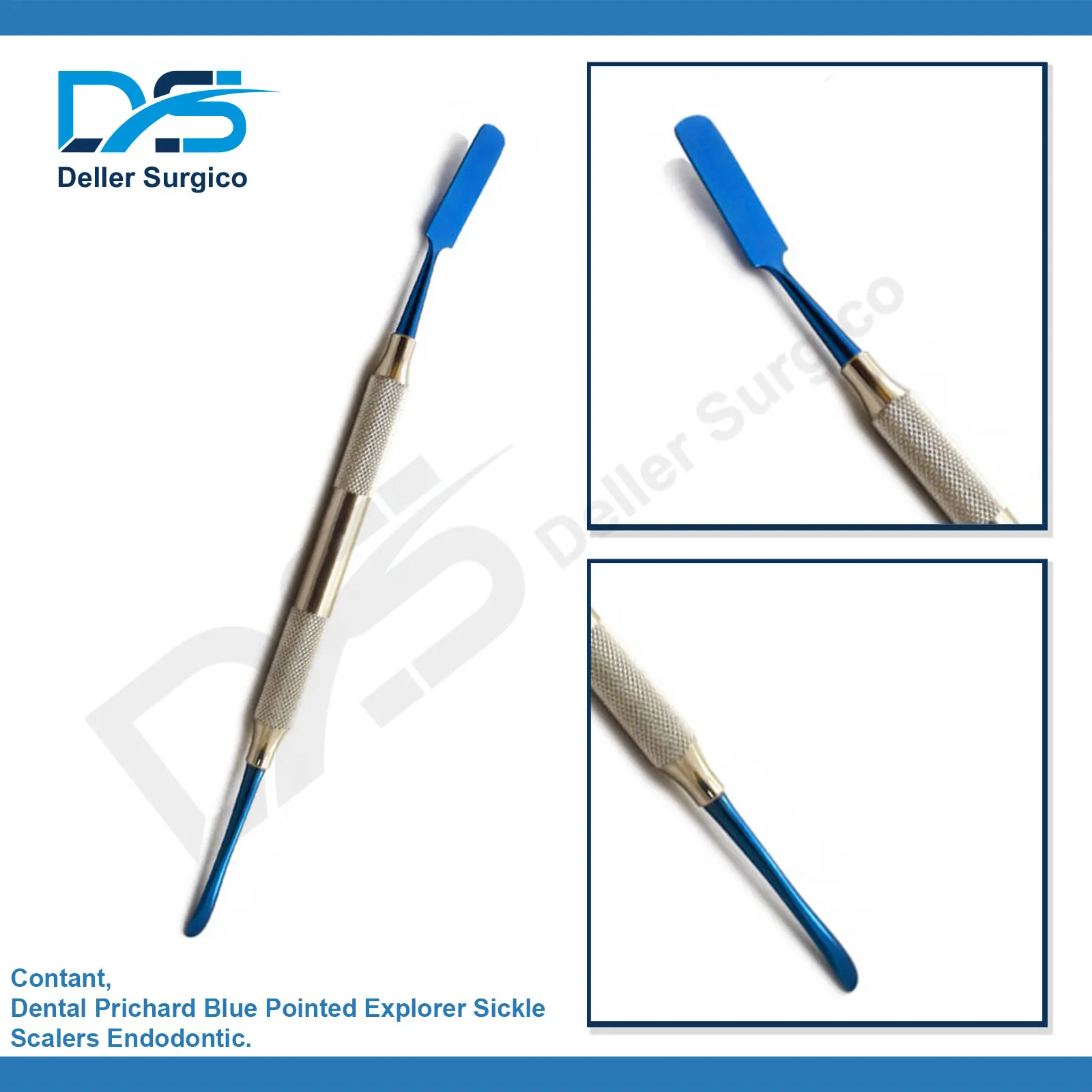 Dental Prichard Blue Pointed Explorer Sickle Scalers Endodontic Ended ...