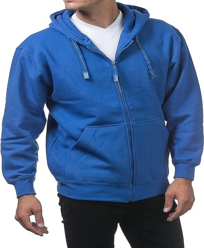Men's Heavyweight Full Front Zipper Fleece Hoodie 60% Cotton 40% ...