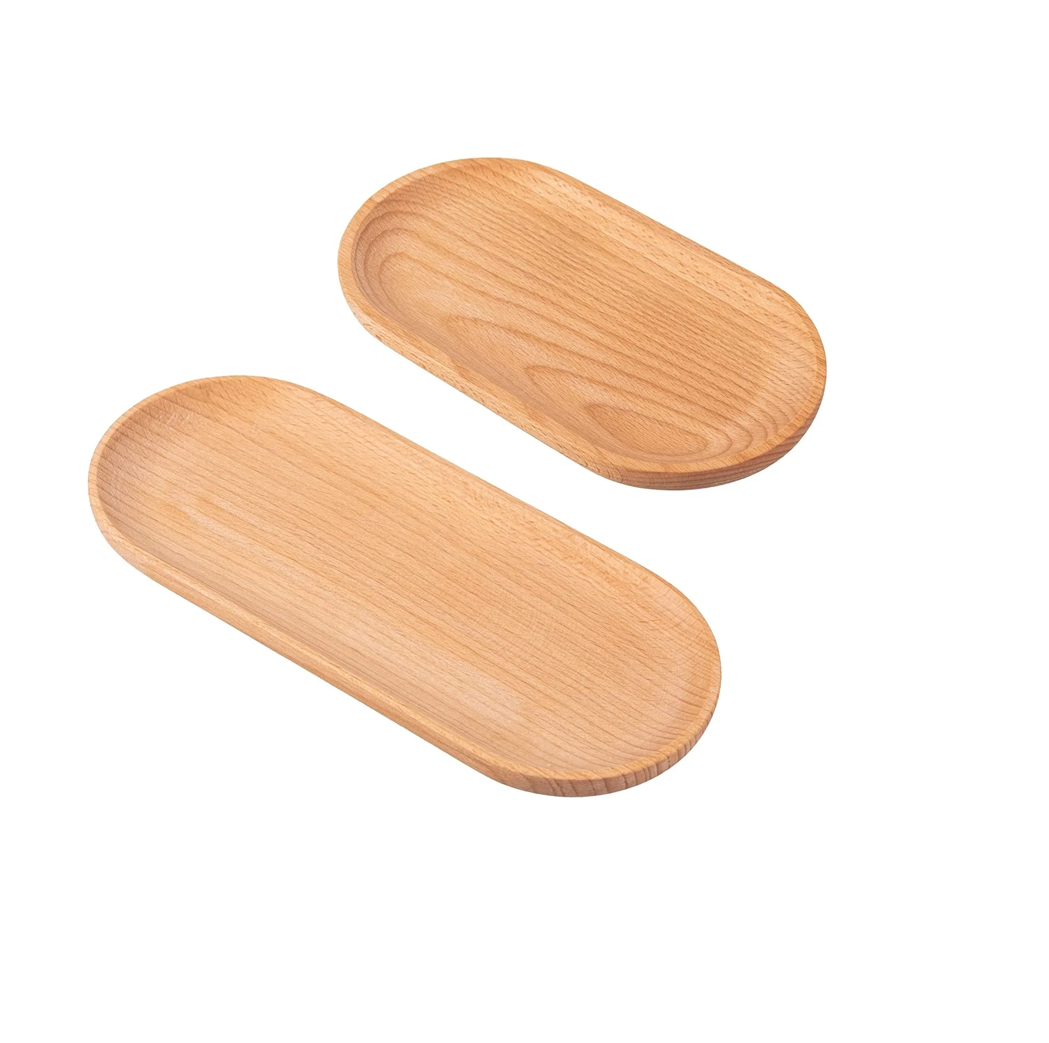 Small Wooden Plate Oval Wood Tray Wooden Snack Tray Dessert Tableware ...