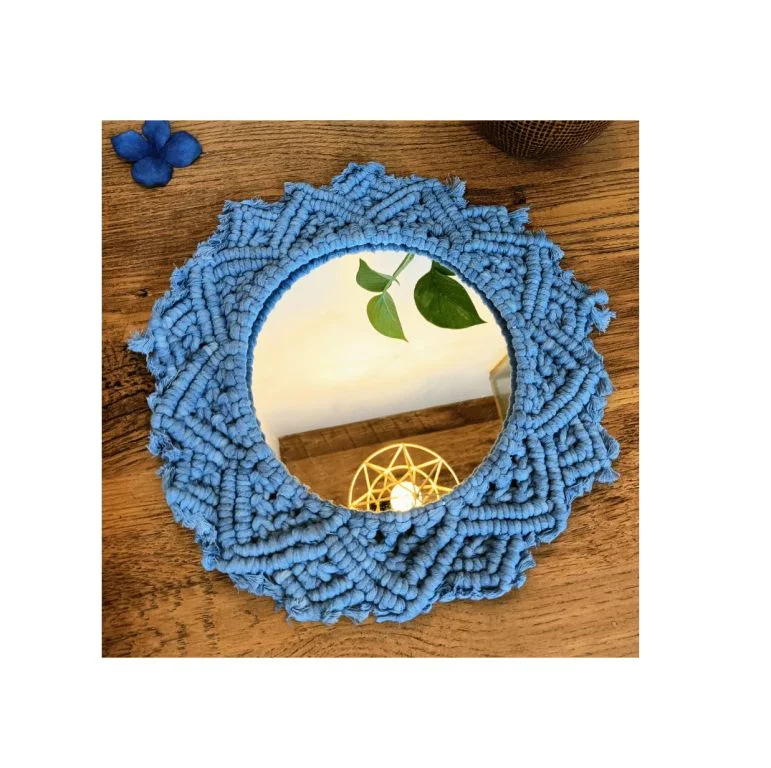 Luxury Design Macrame Wall Mounted Mirror Standard Looking Natural ...